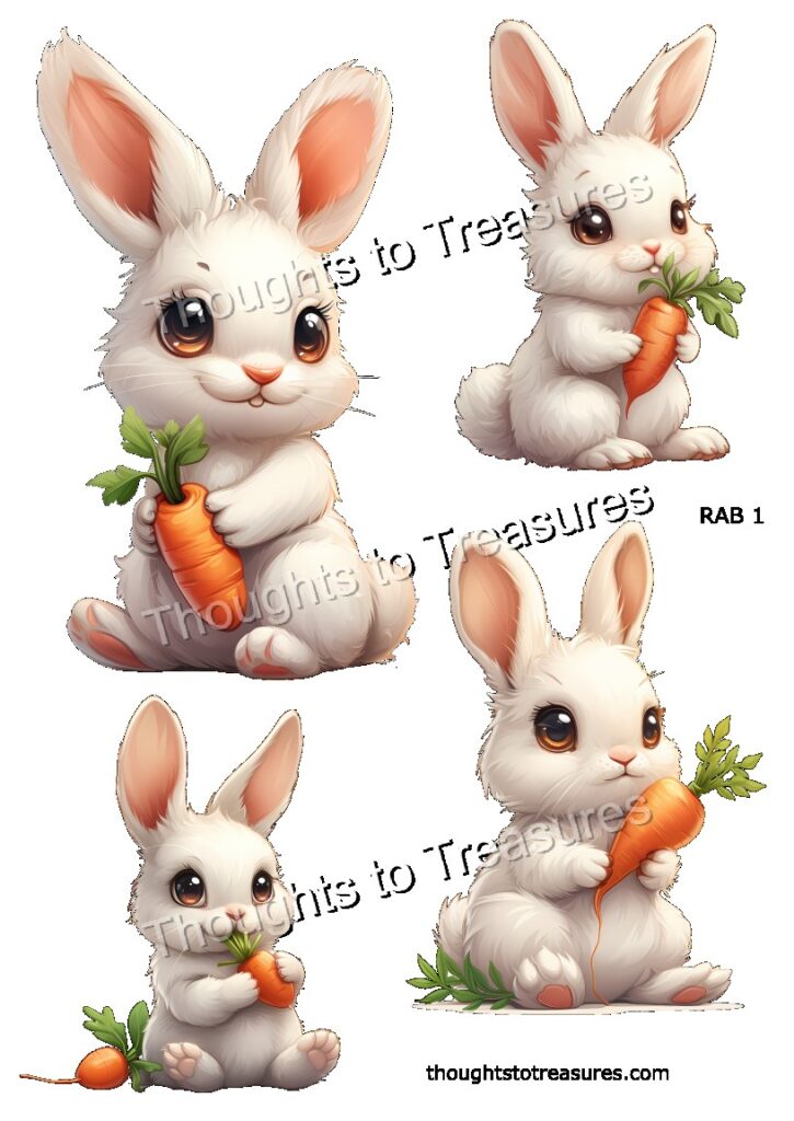 “Rabbit with Carrots” Printable [RAB1] – Thoughts to Treasures